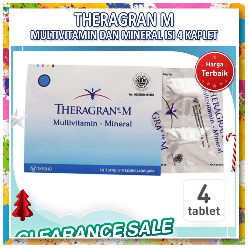 Jual THERAGRAN M ISI 4 TABLET MULTIVITAMIN | Shopee Indonesia