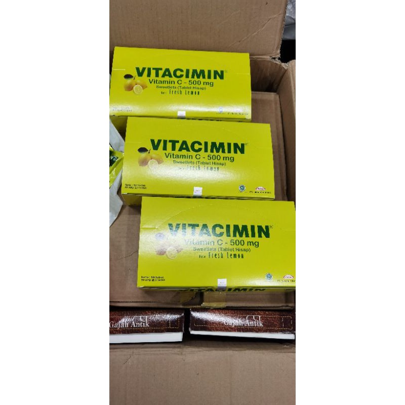 Jual VITACIMIN 1 BOX VITAMIN C 500 MG isi 100 tablet harga grosir ...