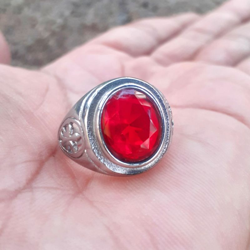 Jual Cincin Batu Merah Siam Catting Minimalis | Shopee Indonesia