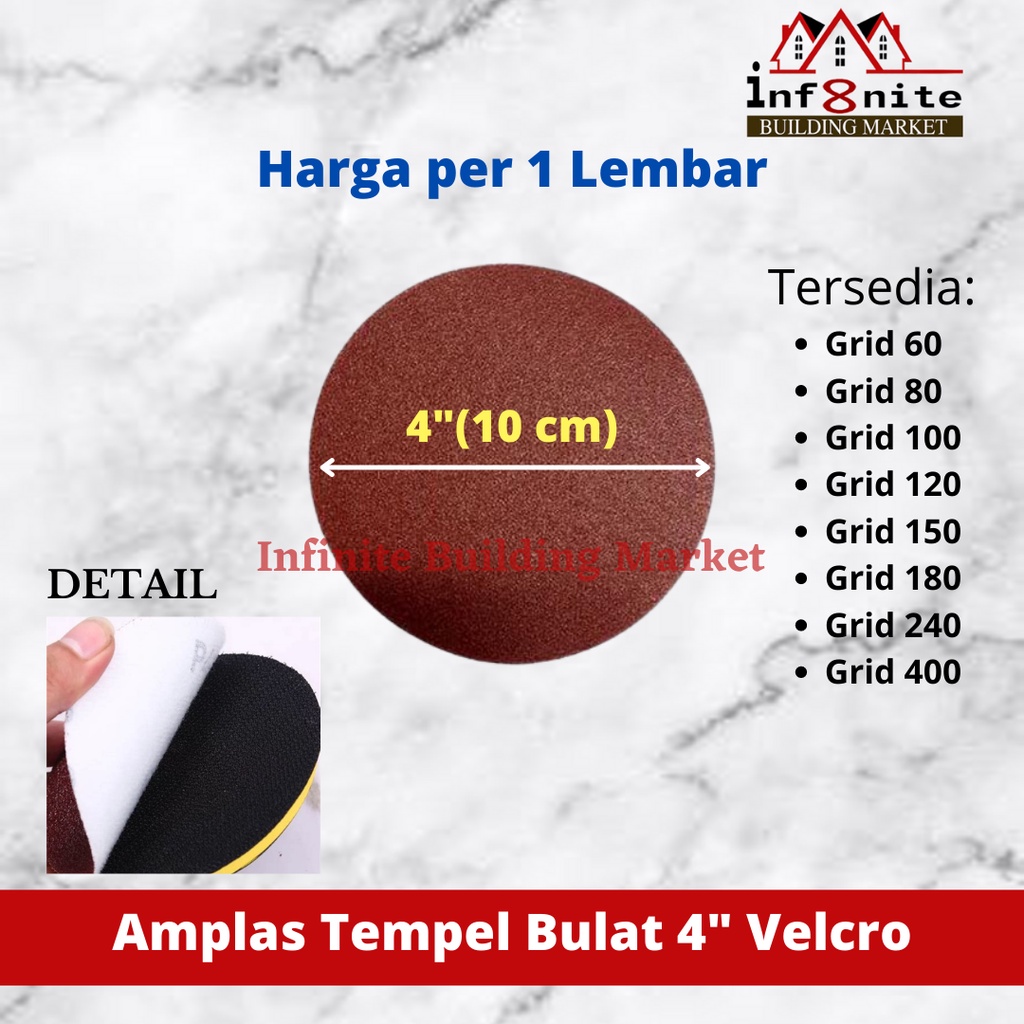 Jual Amplas Bulat Tempel 4 Inch Hamplas Bulat Tempel Sanding Disc 4 ...