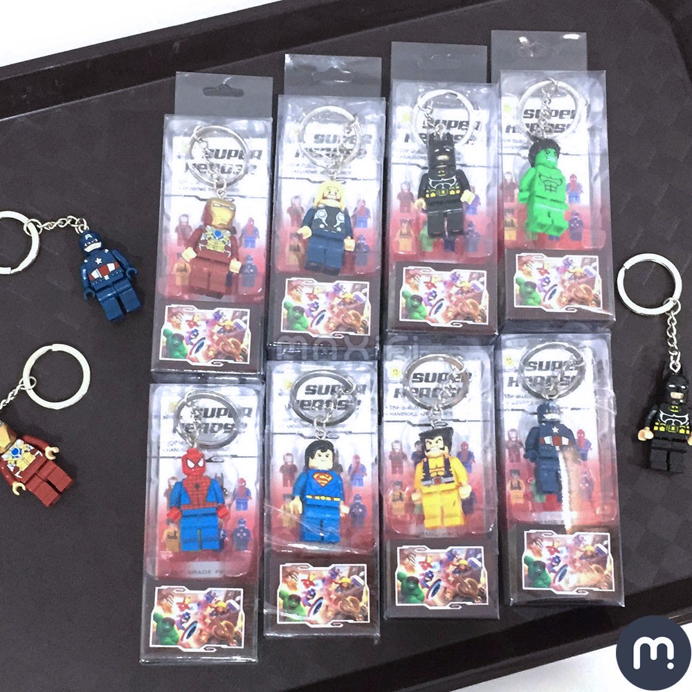 Jual Mini Figure Lego Bricks Keychain - Marvel Avengers Super Hero ...