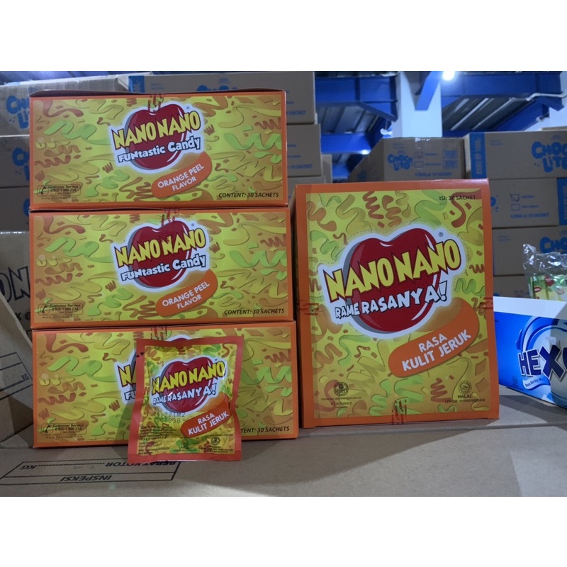 Jual Permen Nano Nano Rasa Kulit Jeruk Kemasan 1 box isi 30 Bungkus ...