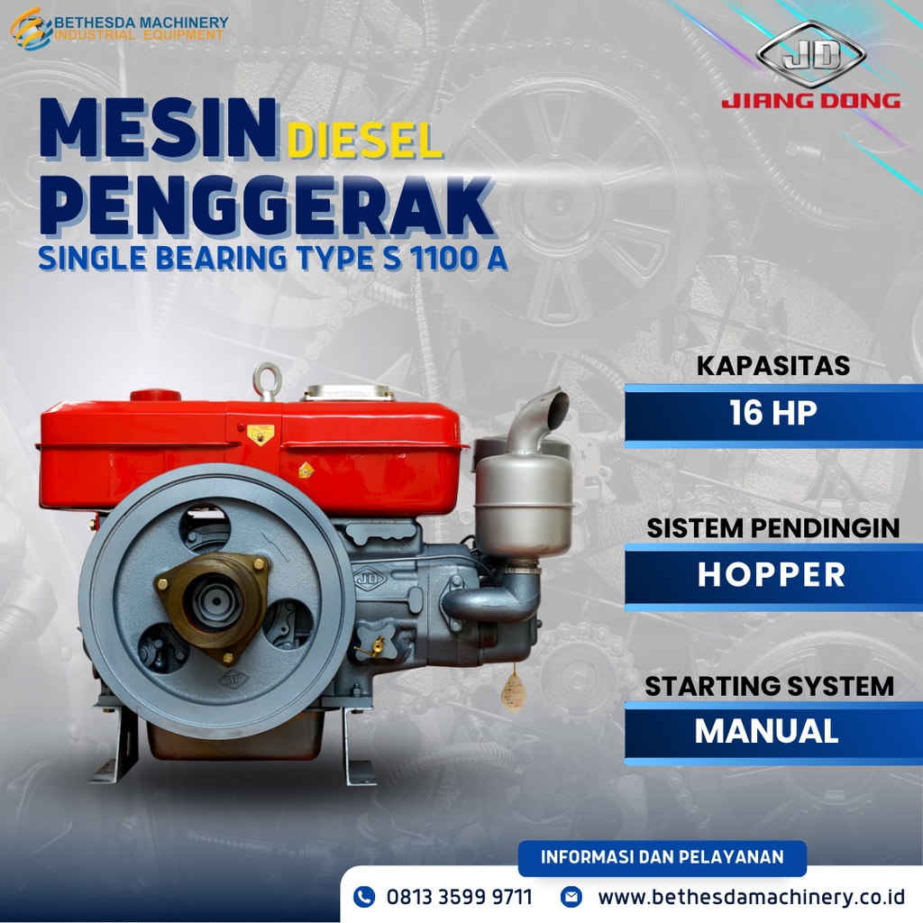 Jual Mesin Penggerak 16HP Diesel Engine S 1100 A 16 HP/ 16PK Single Bearing | Shopee Indonesia