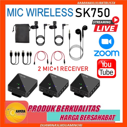 Jual Mic Wireless HP Vlog Youtuber Portable Mic for Iphone and Android Smartphone and KAMERA ...
