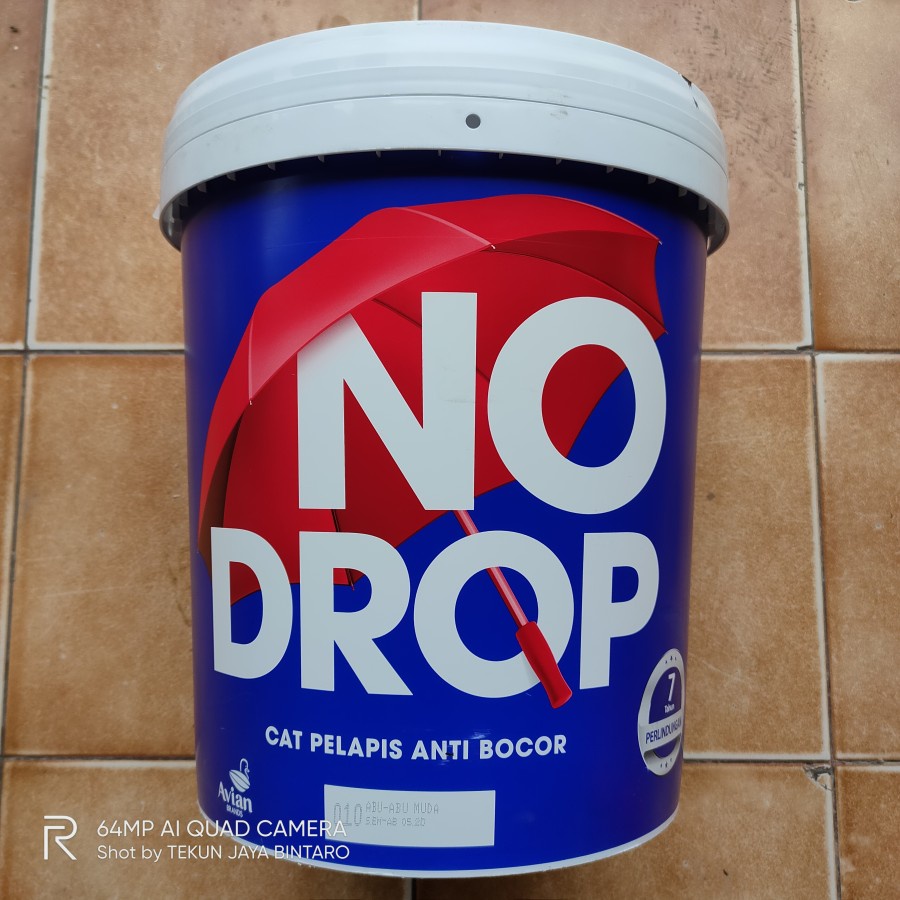 Jual NO DROP 20 KG CAT PELAPIS ANTI BOCOR WATERPROOFING NODROP PAIL 20KG [AVIAN BRANDS] | Shopee ...
