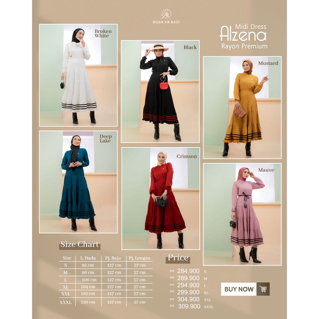 Jual Alzena Midi Dress By Ar rAFI | Shopee Indonesia