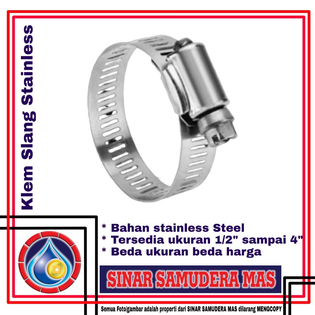 Jual klem slang Full Stainless - KLEM SELANG - RING KRAN - CINCIN KRAN ...