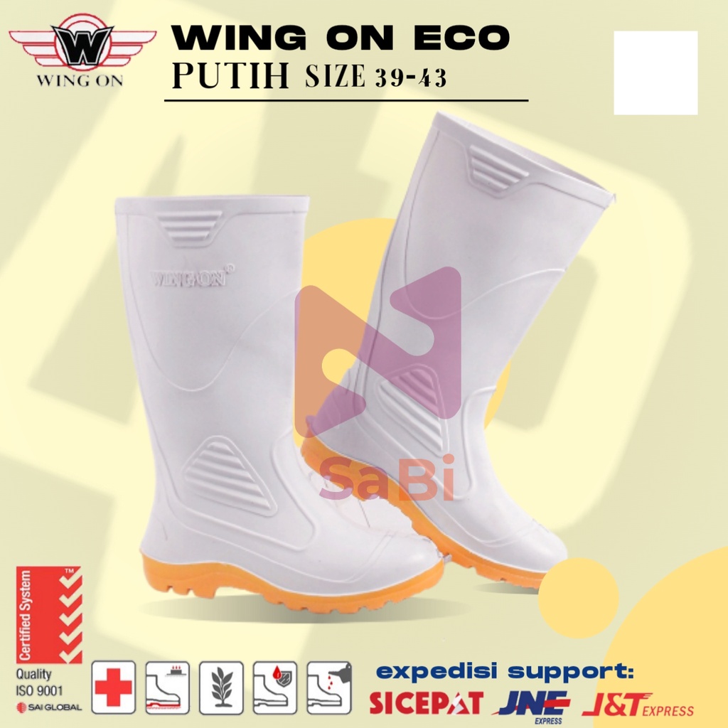 Jual Sepatu APD WING ON ECO Boots Putih/sepatu karet pria anti slip ...