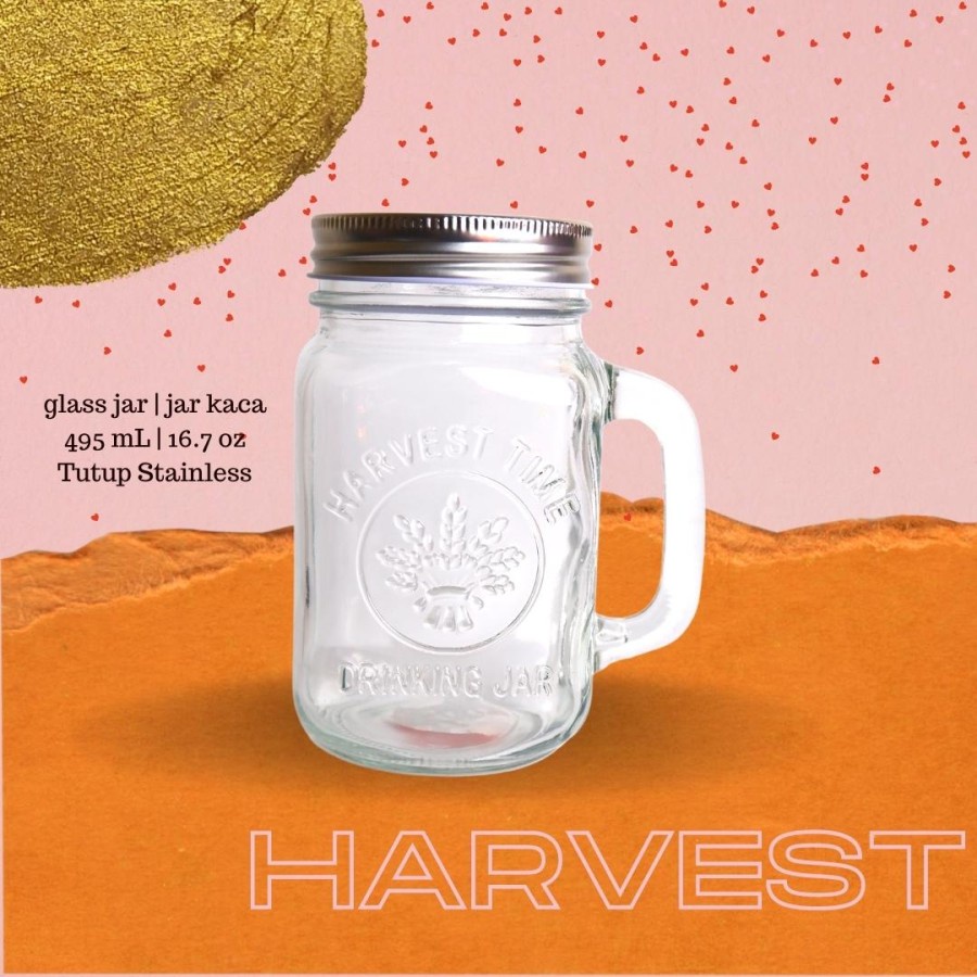 Jual Harvest Jar Bening TUTUP STAINLESS | Drinking Glass Jar | Gelas ...