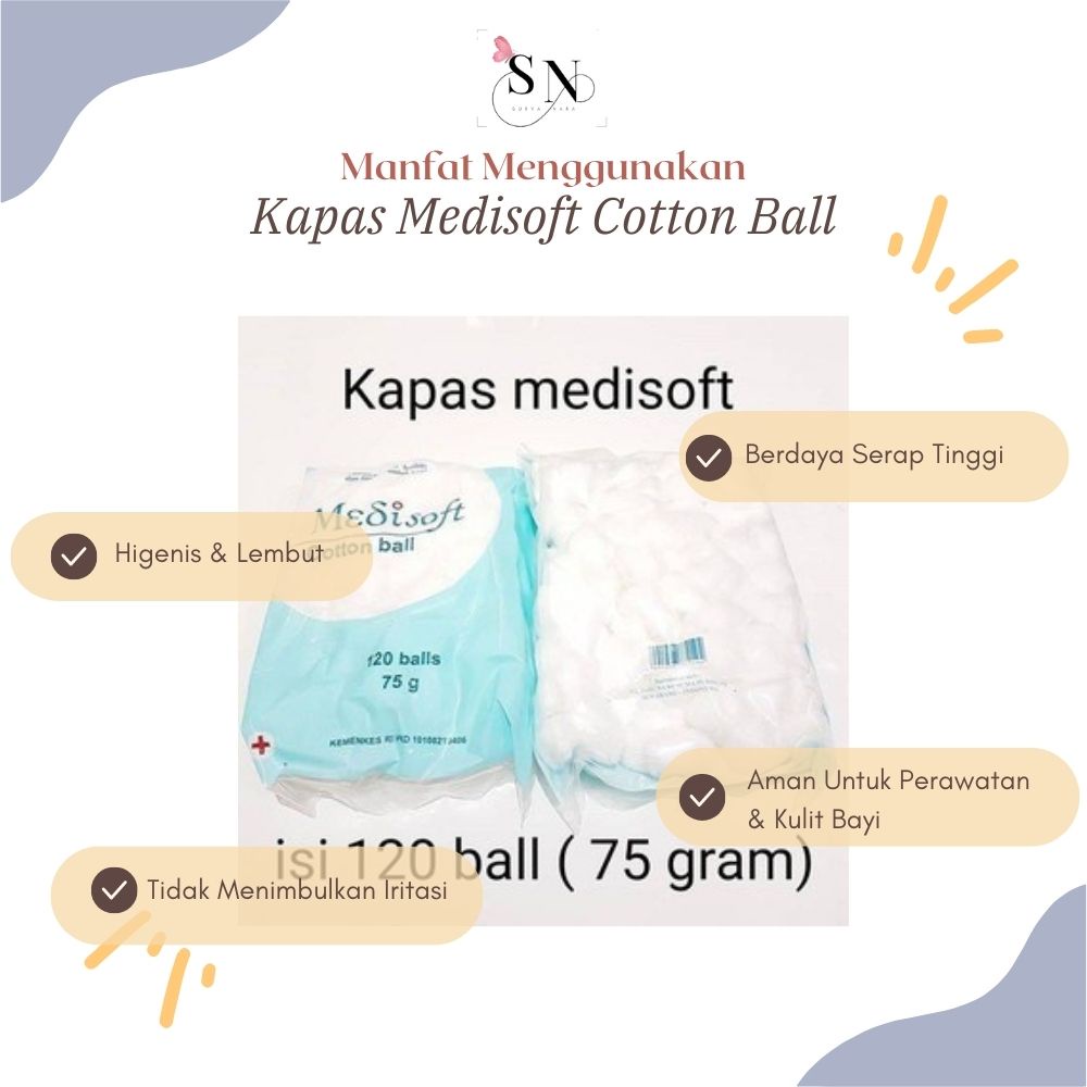 Jual Kapas Medisoft Cotton Ball ( 120 Ball 75g ) / Bola Kapas | Shopee ...