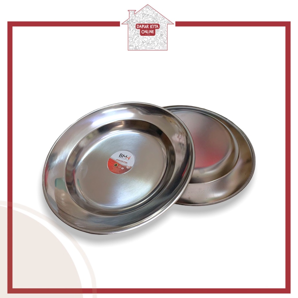 Jual Piring Makan Stainless Diameter 20 cm / 22 cm / 24 cm BMW Bahan ...