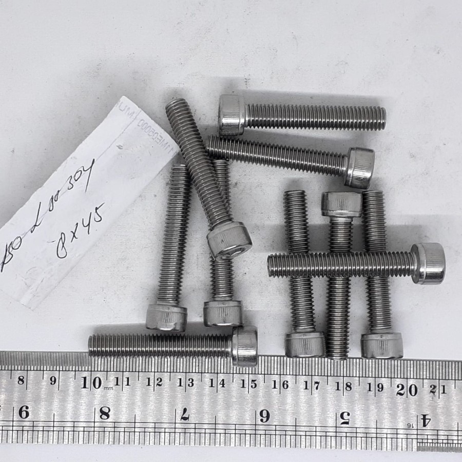 Jual BAUT L M8X45 STAINLESS M8 X 45 SS SUS 304 KUNCI L6 BAUT 13 PANJANG 4,5CM 4,5 CM HEAD SOCKET ...