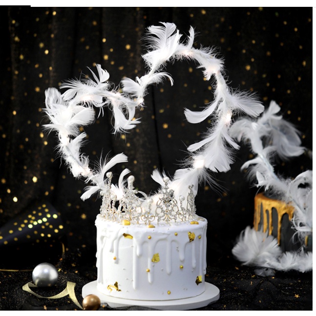 Jual Topper Cake Hiasan Kue Bentuk Hati Bulu Kristal / Topper Ulang ...