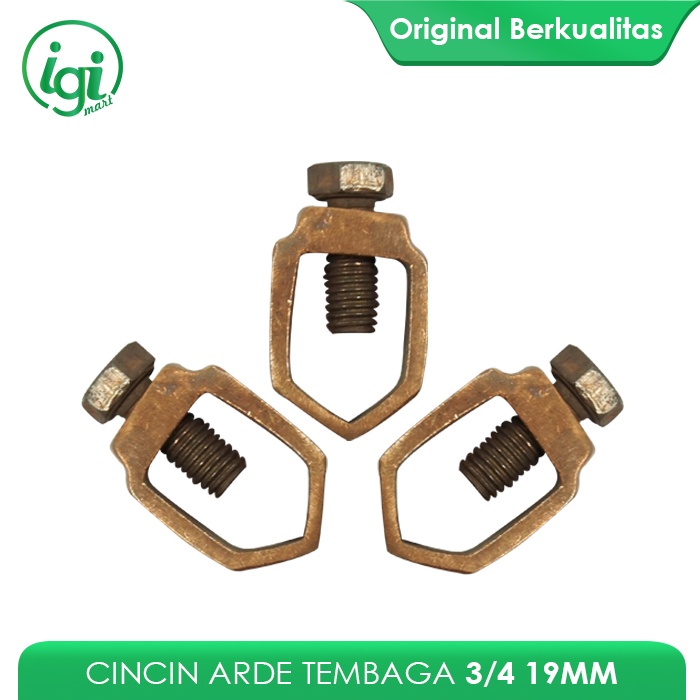 Jual CICIN KLEM ARDE TEMBAGA 3/4 ROD / RING COPPER GROUNDING ROD 19MM ...