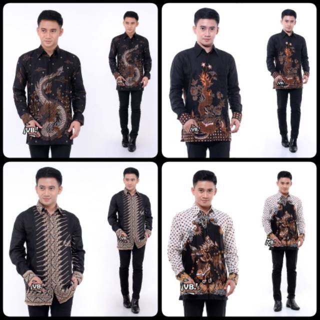 Jual Kemeja Hitam Batik Motif Naga, Wayang, Parang Eksklusif | Shopee ...