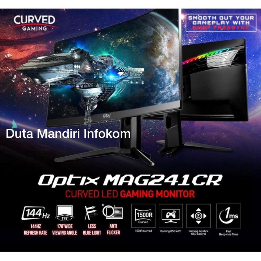 Jual MONITOR MSI 24 INCH OPTIX MAG241CR Curved Gaming Led msi 24 inch ...