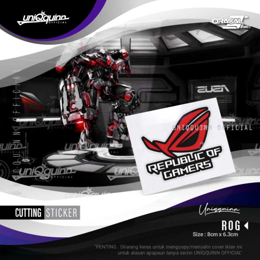 Jual UQ Cutting Stiker Asus ROG || stiker rog | Skin Laptop | Stiker Pc ...
