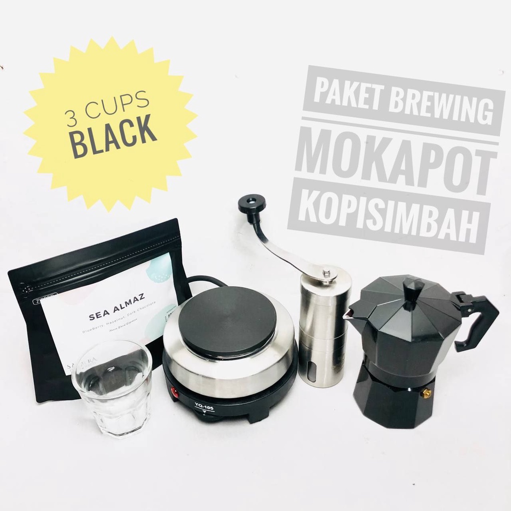 Jual Paket BREWING MOKAPOT Alat Seduh Pembuat Kopi Espresso Manual Brew ...