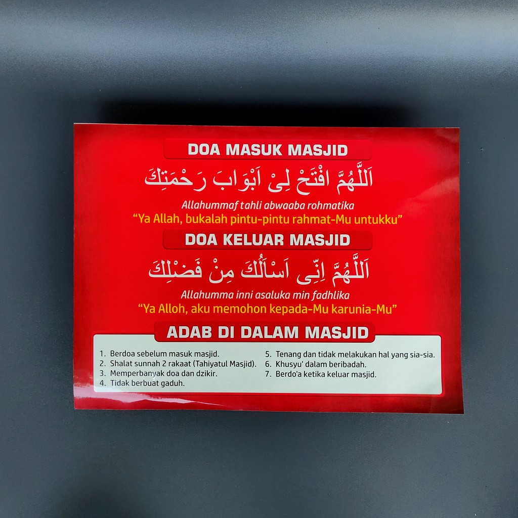 Jual Stiker Doa Masuk Masjid, Doa Keluar Masjid, Adab di dalam Masjid ... Jual Stiker Doa Masuk Masjid, Doa Keluar Masjid, Adab di dalam Masjid ...