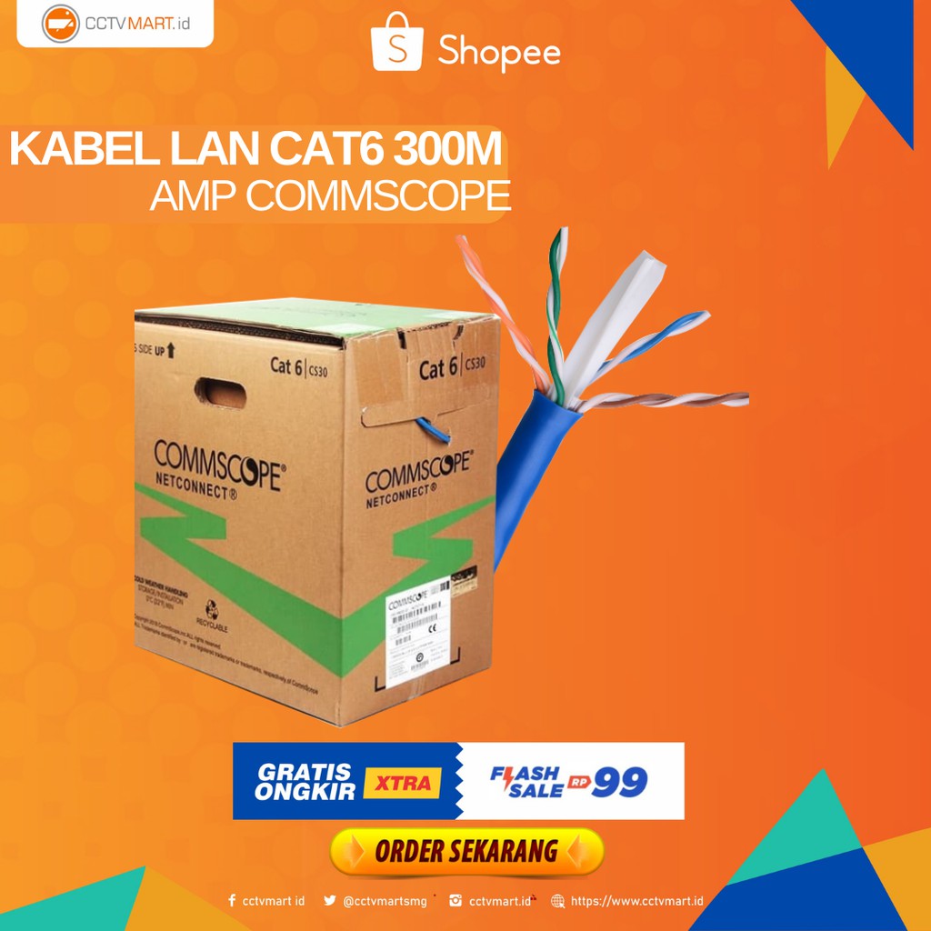 Jual KABEL UTP CAT 6 AMP Commscope 305m | Shopee Indonesia