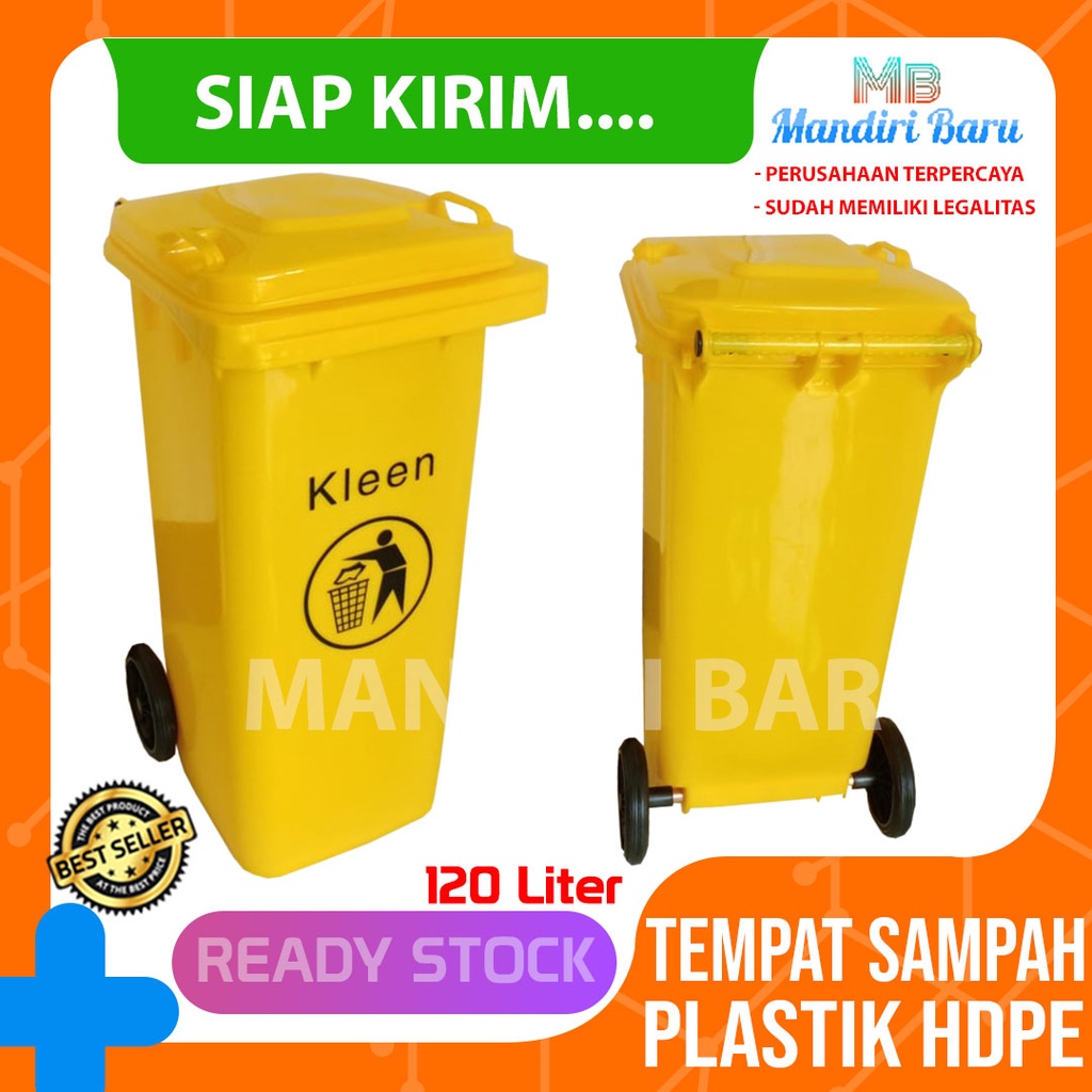 Jual Tempat Sampah Plastik 120 Liter HDPE Kuning | Shopee Indonesia