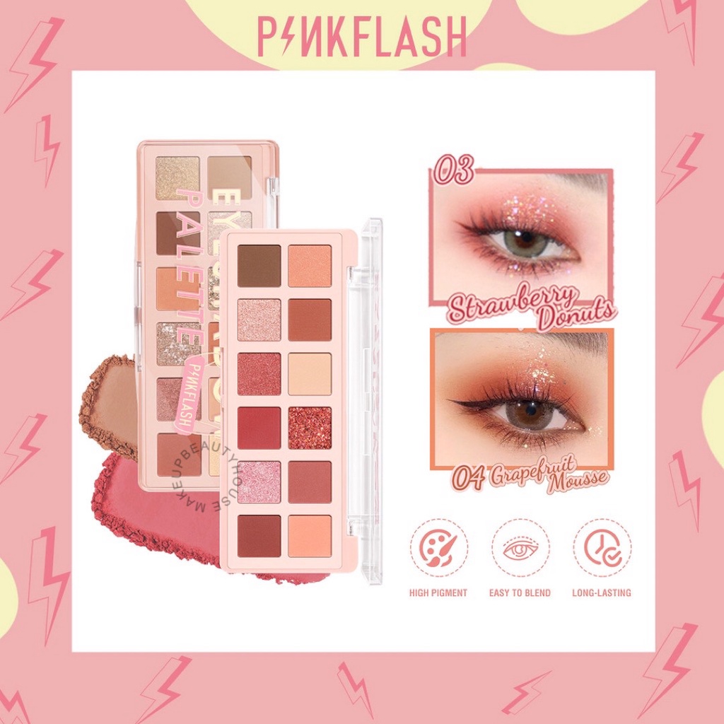 Jual PINKFLASH (PF-E15) PinkDessert 12 Shades Eyeshadow Palette High ...