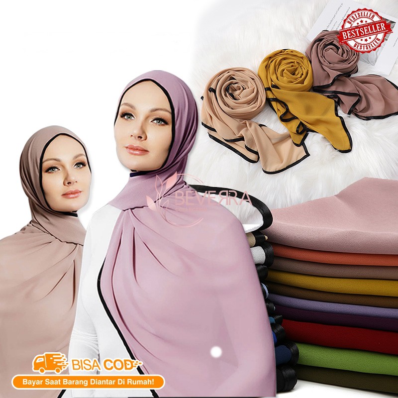 Jual PASHMINA HEAVY CHIFFON MALAYSIA ALECA LIST TEPI HITAM PREMIUM HIGH ...