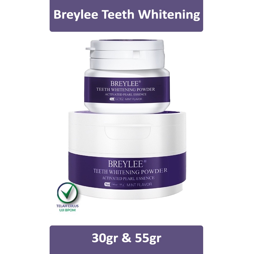 Jual BREYLEE Teeth Whitening Powder 30gr & 55gr odol Pemutih Gigi Dan ...