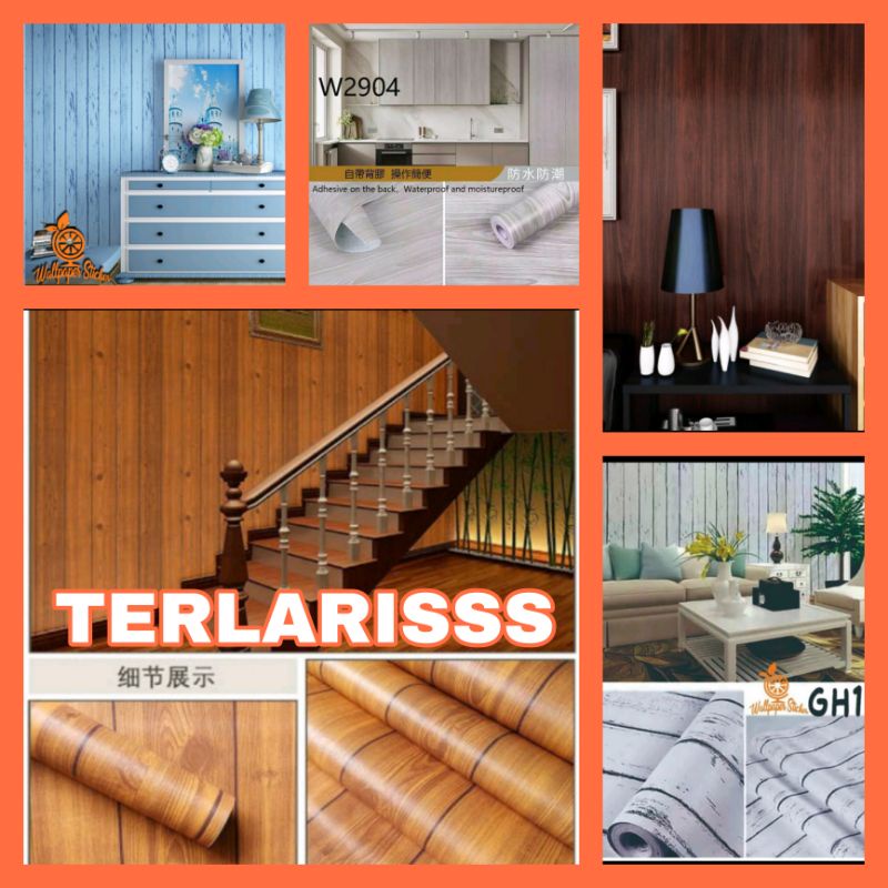 Jual Wallpaper Kayu Stiker Kayu Stiker Dinding Kayu Walpaper Kayu Wall ...