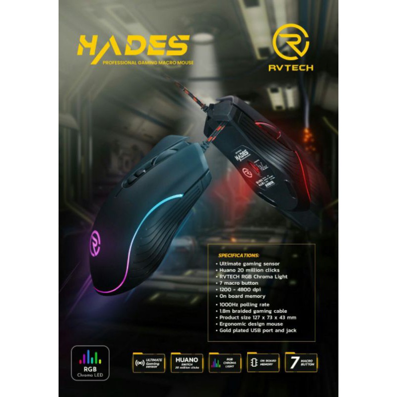 Jual Mouse Gaming RGB Hades Original By Rvtech Indonesia|Shopee Indonesia