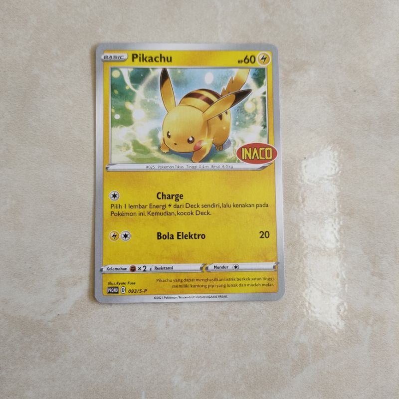 Jual pikachu inaco promo kartu pokemon tcg indonesia | Shopee Indonesia