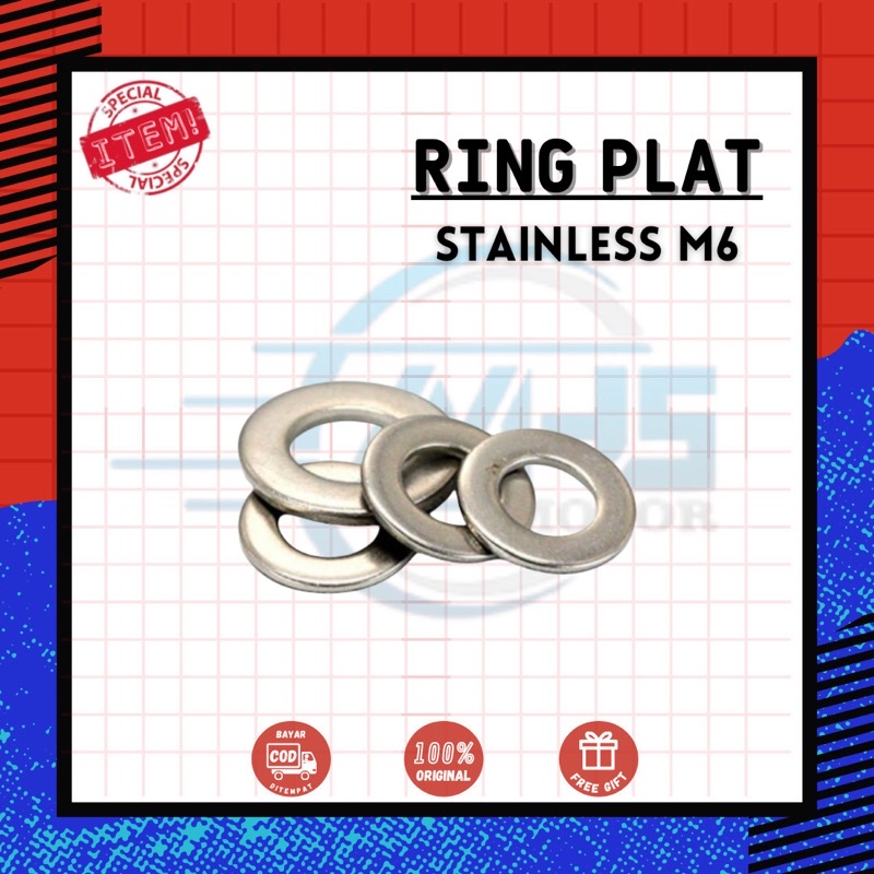 Jual Ring Plat M6 / 6MM Stainless Steel 304 Tebal Indonesia|Shopee ...