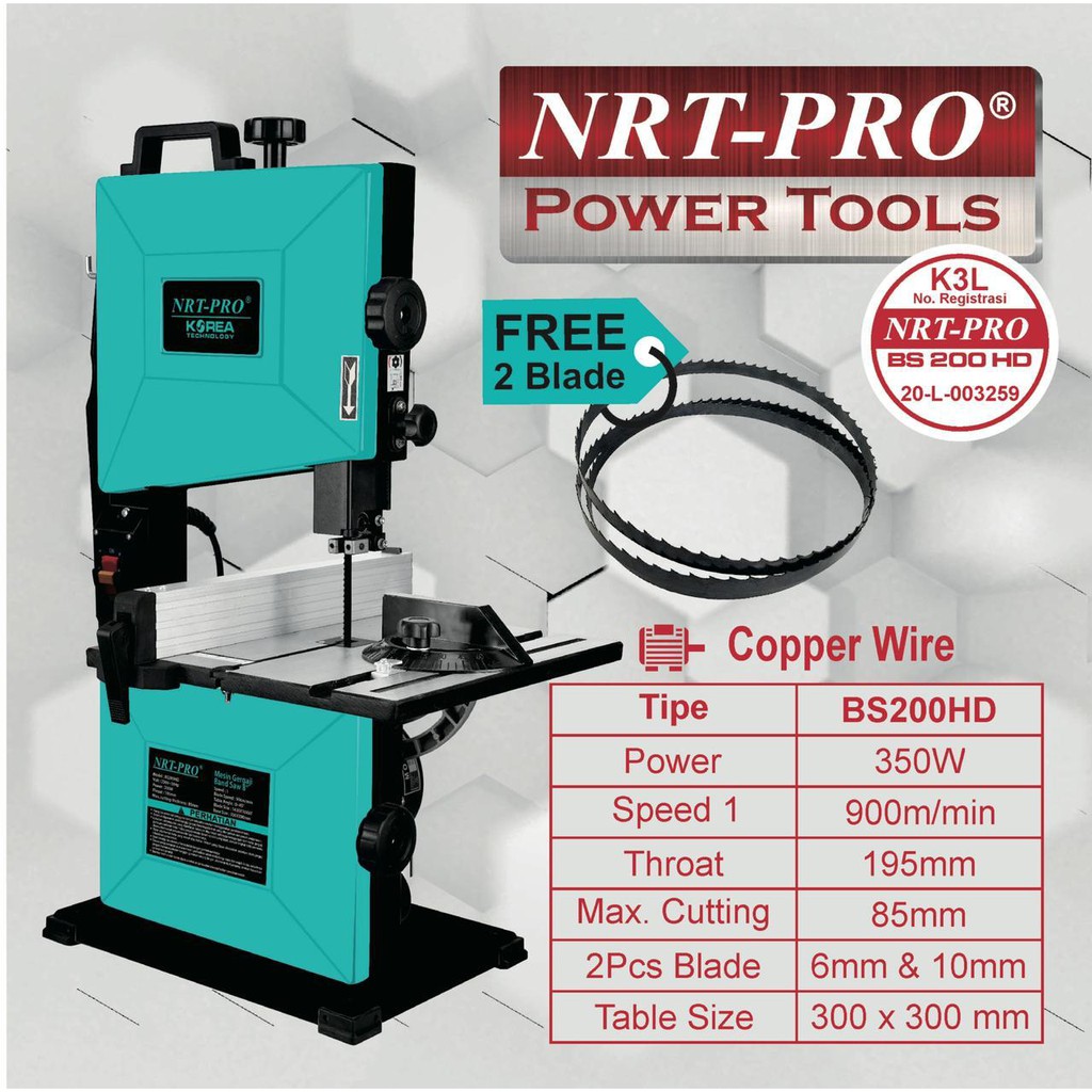 Jual BANDSAW/GERGAJI PITA NRT-PRO Tipe BS 200HD Mesin Potong Tulang 8 Inch | Shopee Indonesia