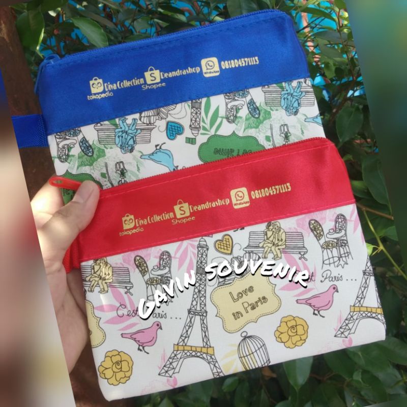 Jual souvenir pouch/dompet paris mini free sablon | Shopee Indonesia