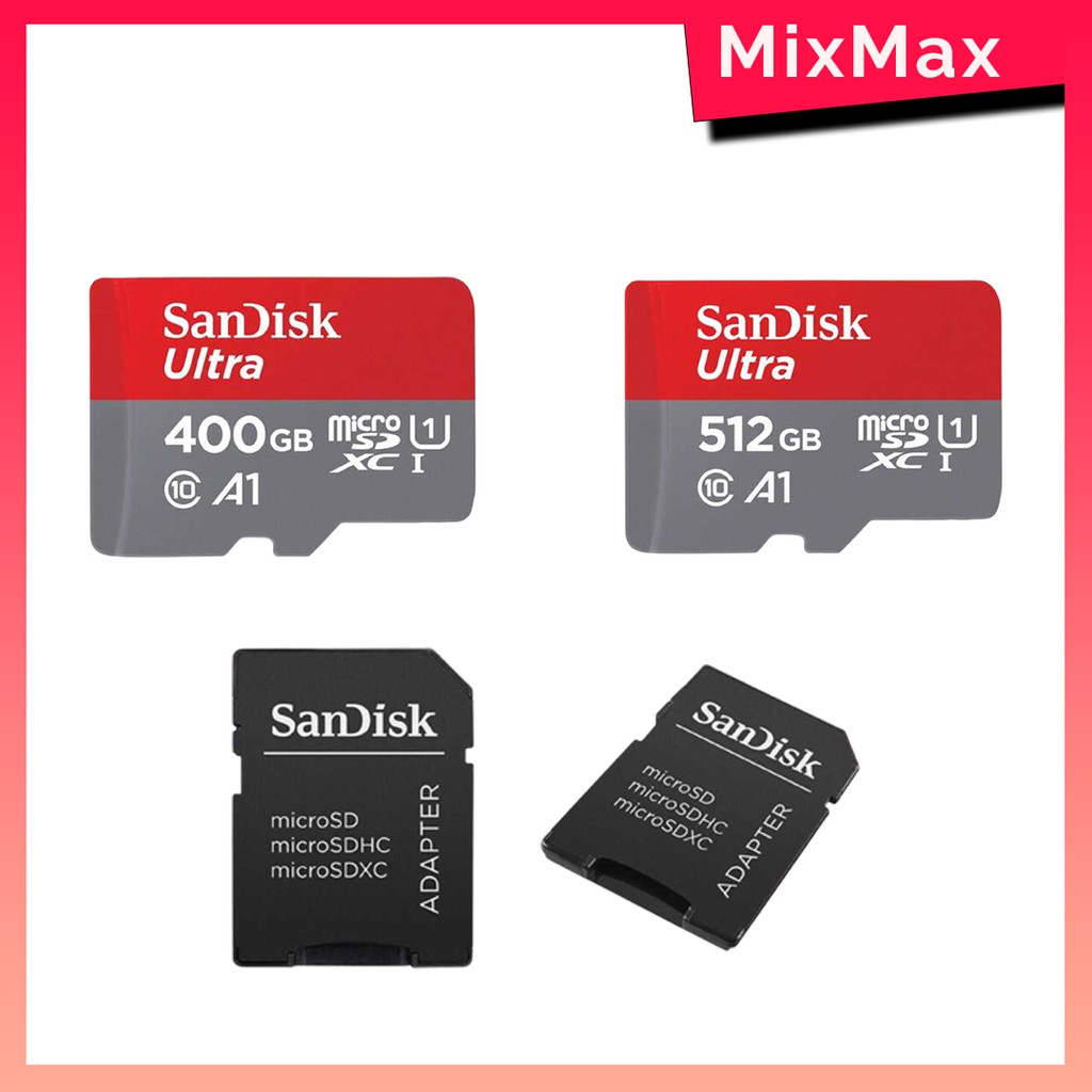 Jual SanDisk Ultra microSD Card UHS-I Class 10 A1 120MB/s 400GB 512GB with Adaptor | Shopee ...