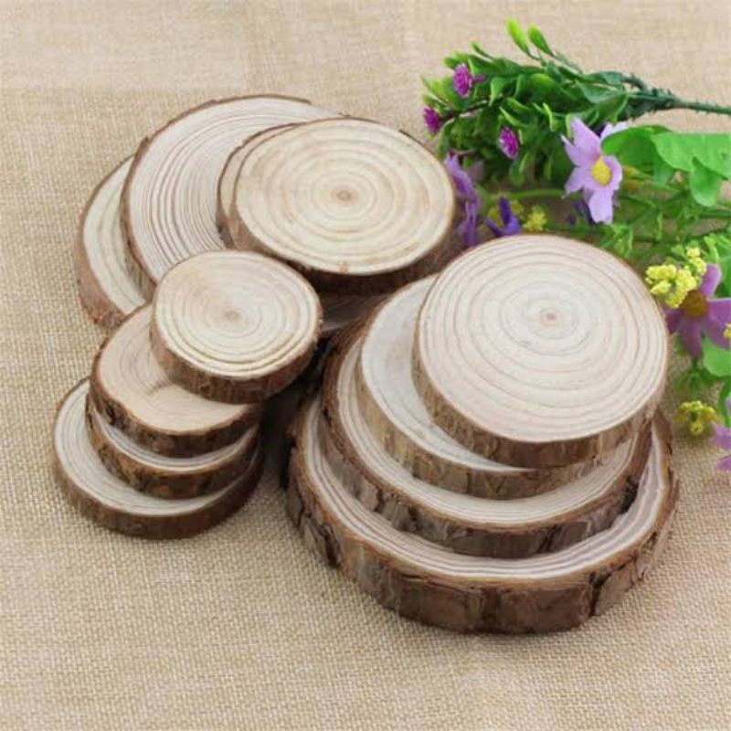 Jual wood slince tatakan kayu dekorasi kayu | Shopee Indonesia