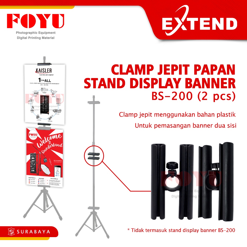 Jual Clamp Jepit Papan Stand Display Banner Penjepit Poster Extend BS ...