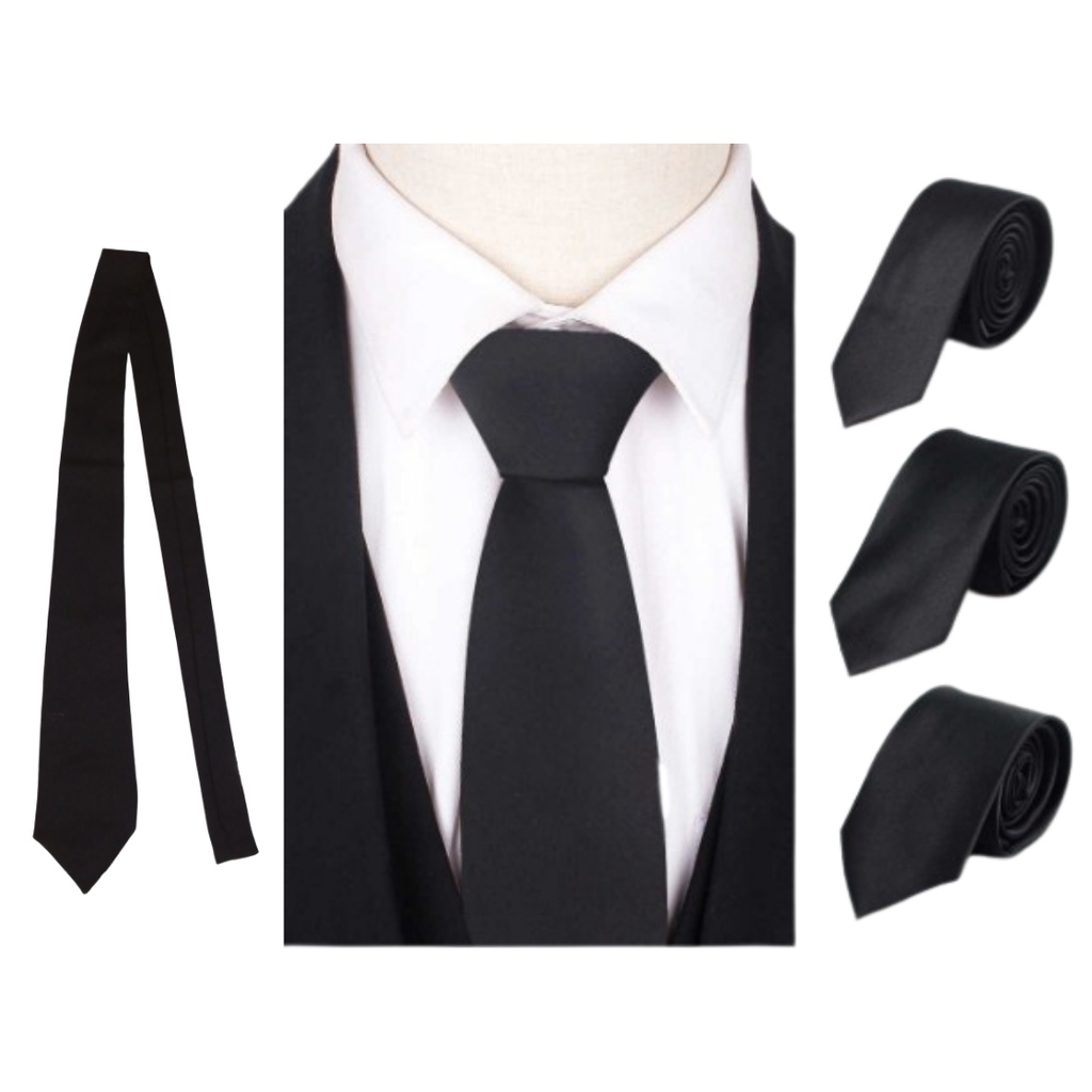 Jual Dasi Hitam Polos Wanita Dewasa Panjang Formal Untuk Kemeja Kerja ...