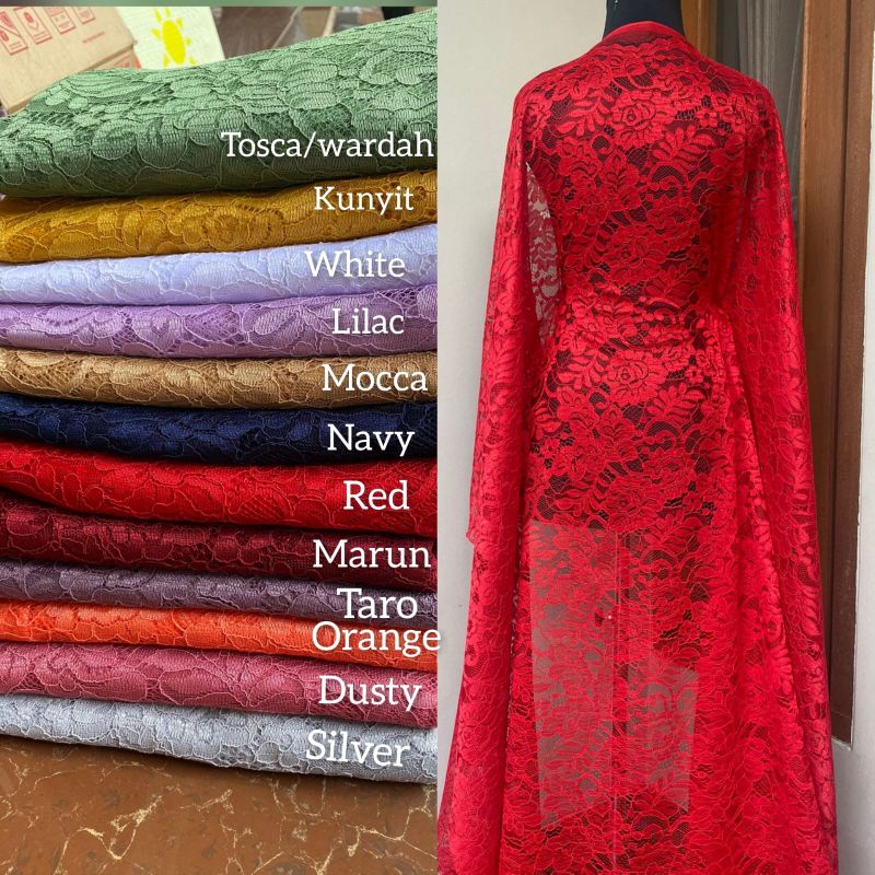 Jual PROMO!! Bahan Kain Brukat Brokat Meteran Mewah / Kain Burkat ...