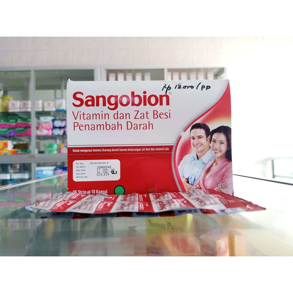 Jual Sangobion 1 Strip Isi 10 Kapsul - Vitamin B Zat Besi Penambah ...