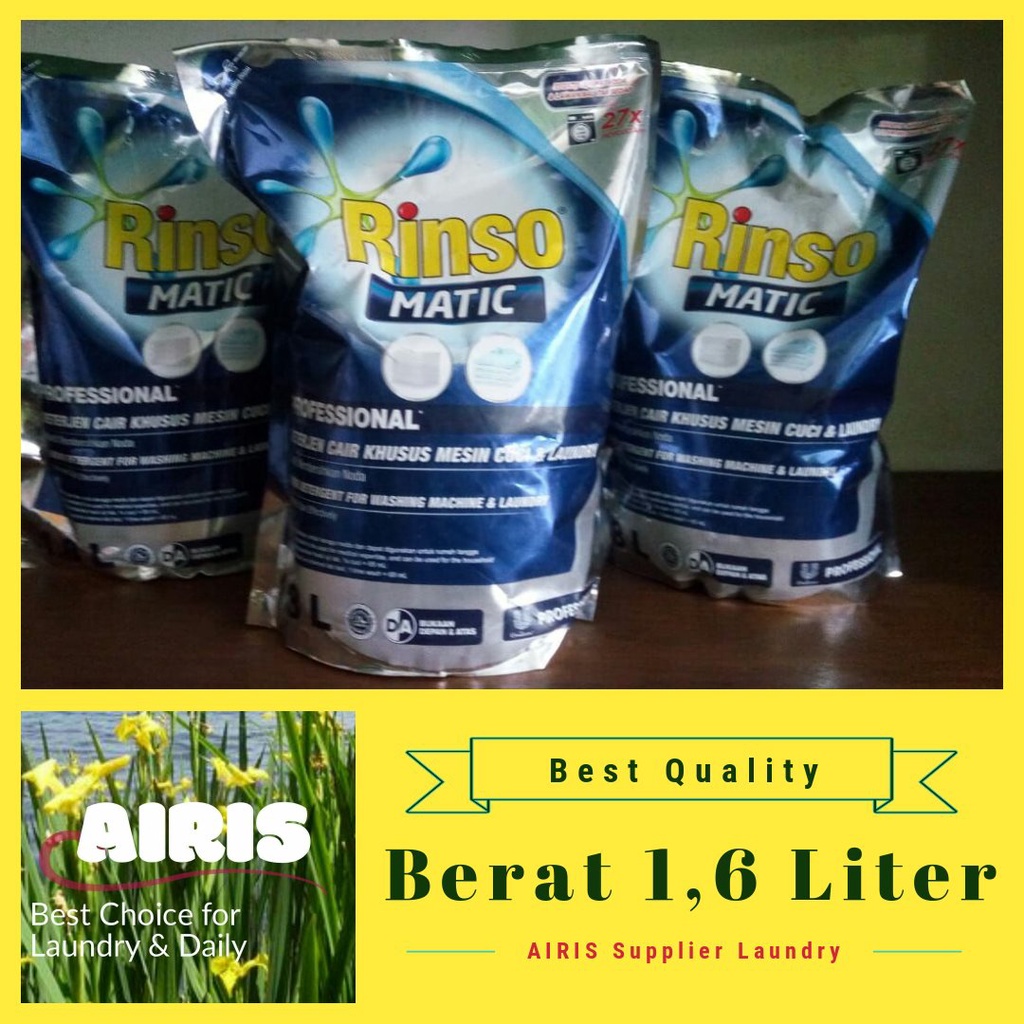 Jual Rinso Matic Professional Detergent Cair Laundry 1.6 Liter | Shopee ...