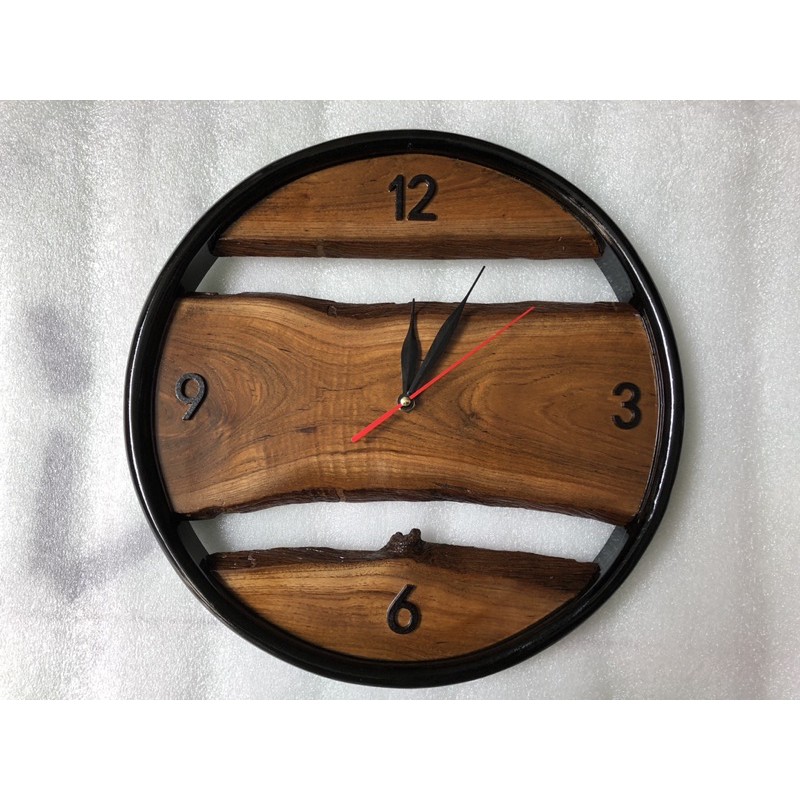 Jual Jam dinding kayu jati unik minimalis 35cm Indonesia|Shopee Indonesia