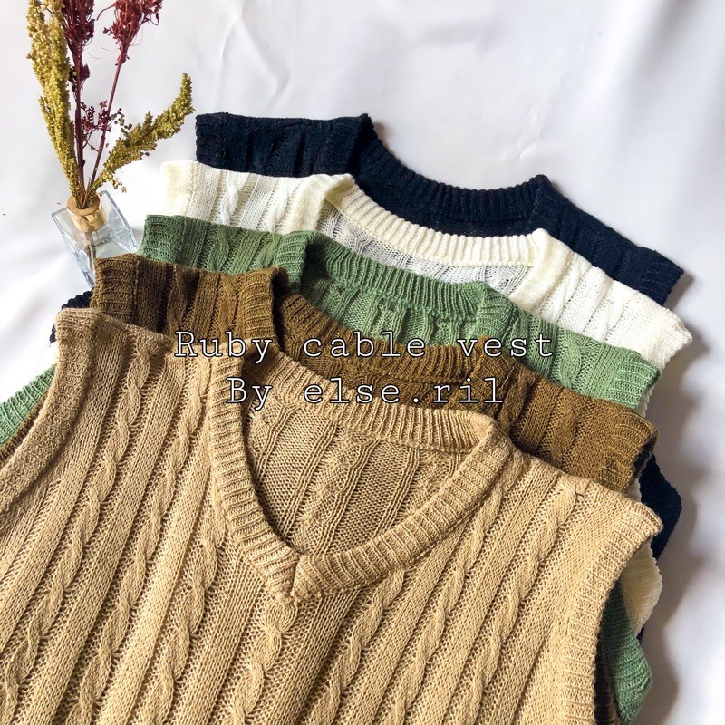 Jual Vest Rajut Premium | Vest Cable Murah | Cable Vest | Ruby Cable ...