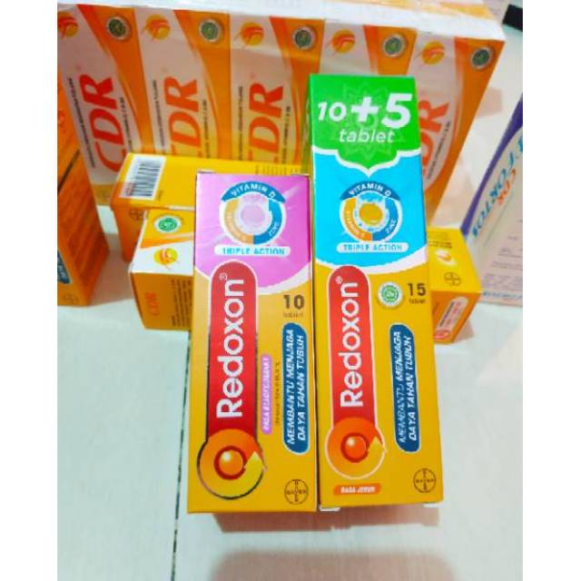 Jual Redoxon Triple Action/ Redoxon Jeruk 10+5/ Redoxon Blackcurrent 10 ...
