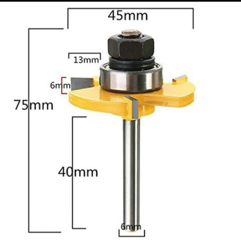 Jual Mata profil router 1/4 panel kayu as 8mm | Shopee Indonesia