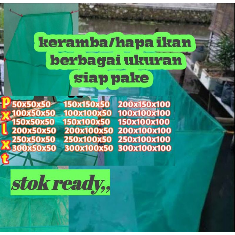 Jual Keramba ikan hapa jaring kasa hijau berbagai ukuran siap pake ... Jual Keramba ikan hapa jaring kasa hijau berbagai ukuran siap pake ...