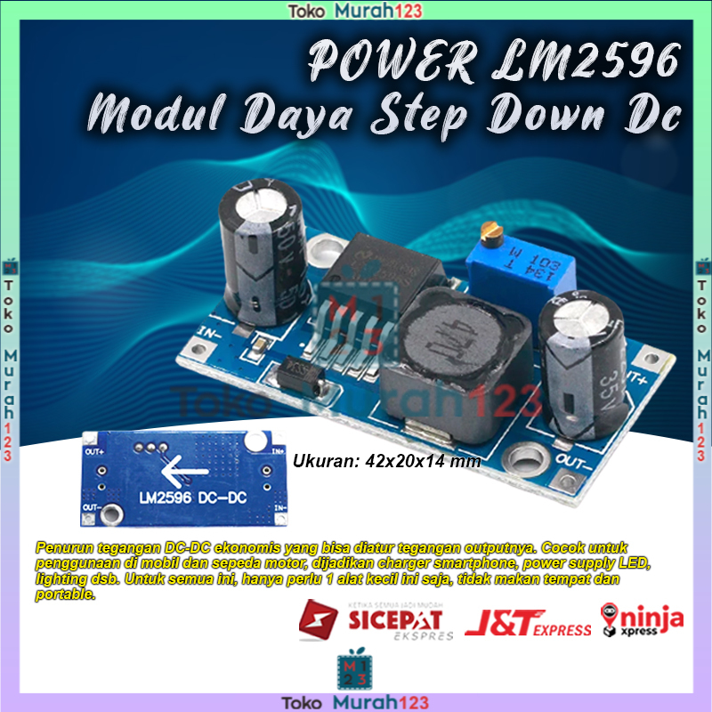 Jual LM2596 LM2596S DC-DC 3-40V ADJUSTABLE STEP DOWN POWER SUPPLY VOLTAGE REGULATOR 3A / PENURUN ...