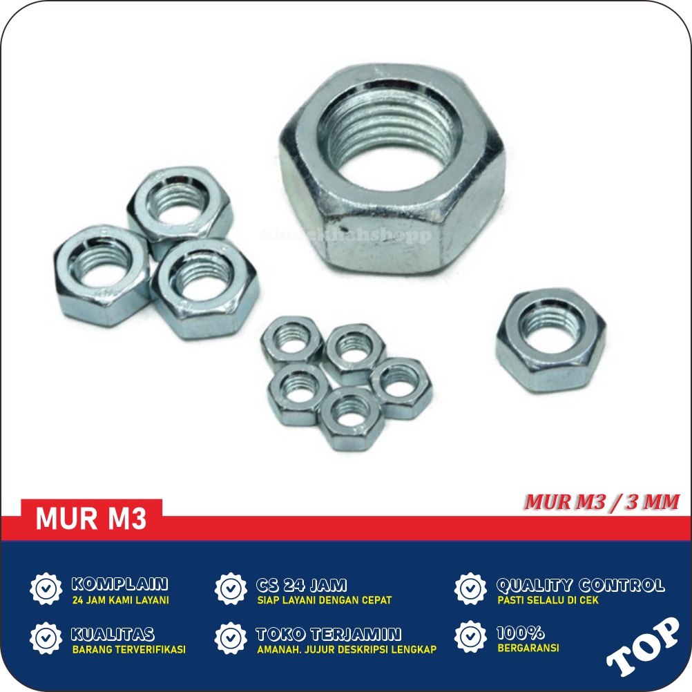 Jual Mur M3 Galvanis / Mur Hex Putih M3 / Mur Galnavis M3 | Shopee ...