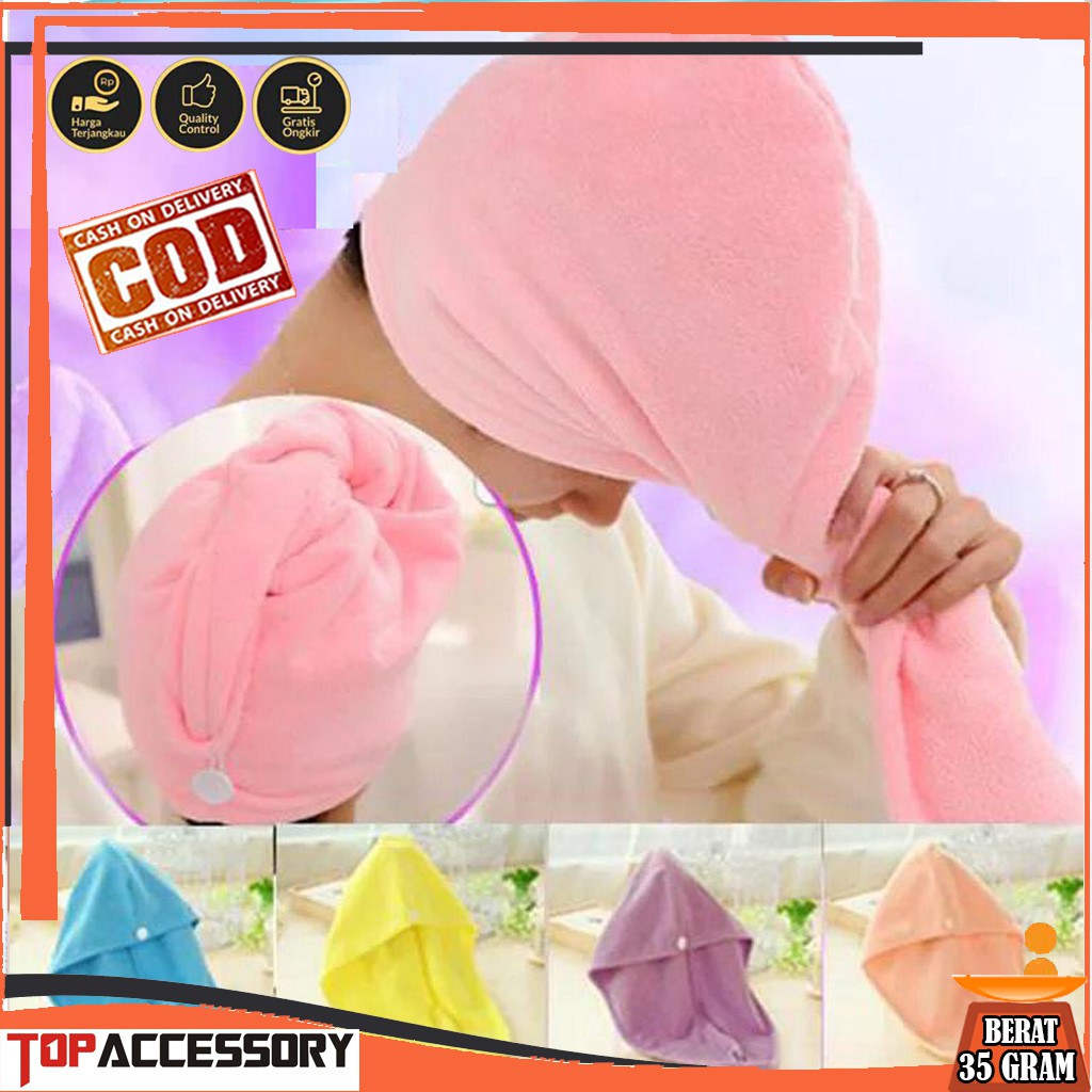 Jual Handuk Keramas / Handuk Rambut Kepala / Handuk Microfiber Lap ...