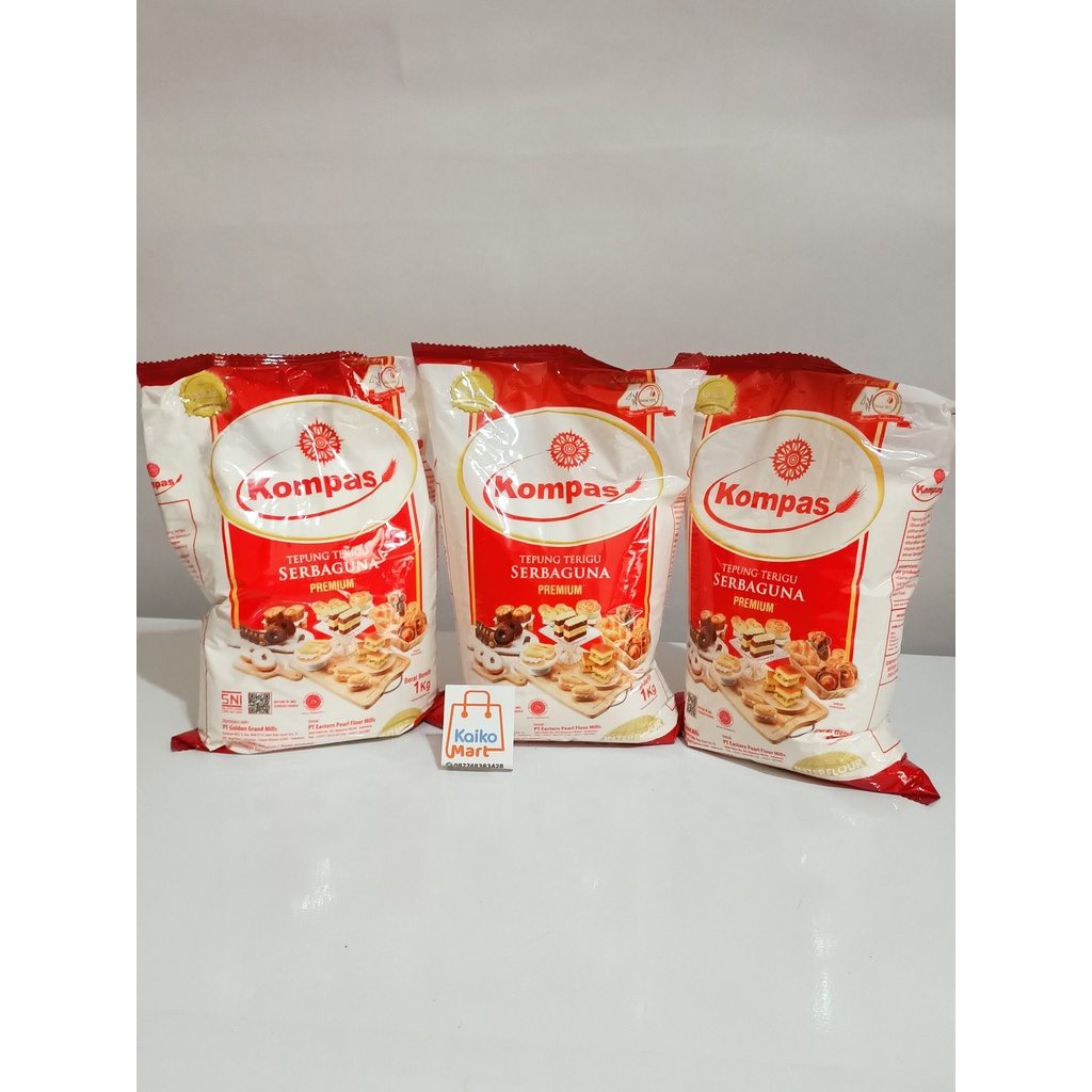 Jual TEPUNG TERIGU KOMPAS SERBAGUNA (PROTEIN SEDANG) 1Kg Indonesia ...
